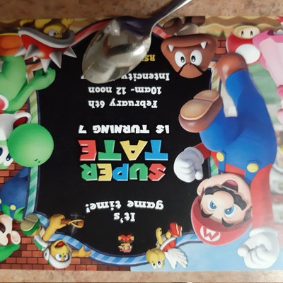 Super Mario Birthday Invitation, Digital Card Printable Invite, Mario ...