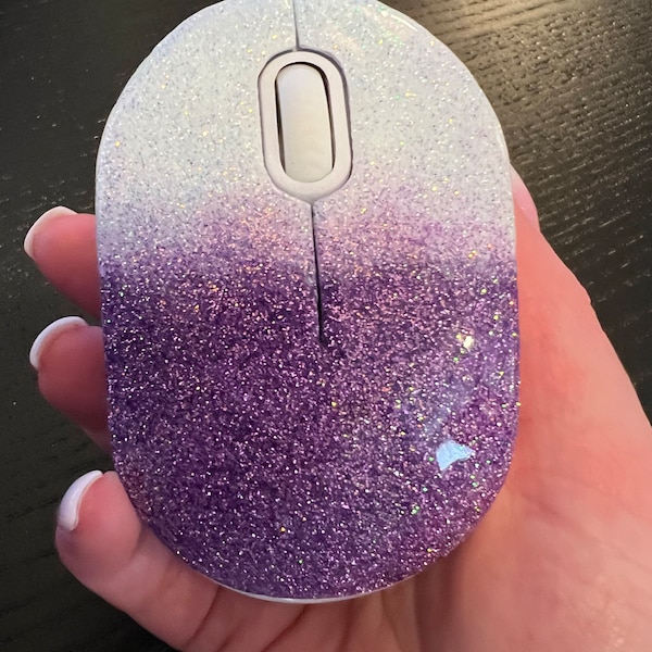 Glittered Computer Mouse, Personalized Wireless Mouse, Custom Computer ...