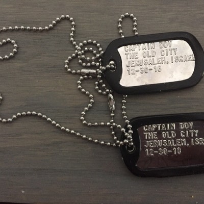 Custom Embossed Personalized Military Shiny Stainless Steel Army Navy ...