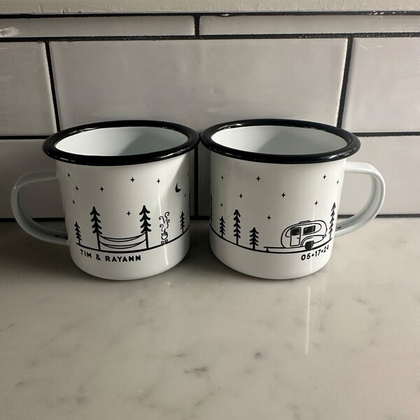 Personalised Vanlife Mug Enamel Mug Van Custom Camping Mug Van Life ...