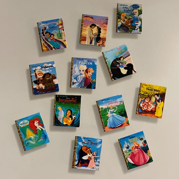 Disney Princess Set 1 - 6 Little Golden Books – Dollhouse Miniature, 1: ...