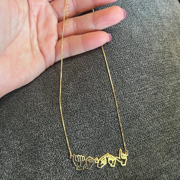Custom Sign Language Necklace, Name Necklace in Sign Language ...