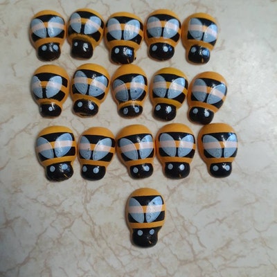 30 13mm Wooden Bee Cabochons Bumblebee Cabs Flat Back - Etsy