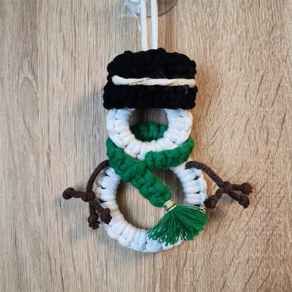Christmas Macrame Snowman PDF Tutorial| DIY Pattern for Winter Ornament ...