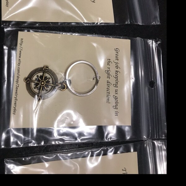 Bronze Compass Keychain, Couples 8th Year Anniversary Gift, Couples ...