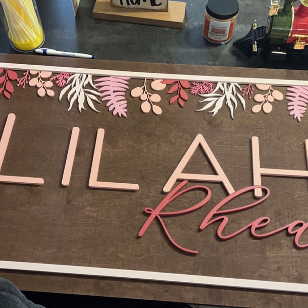 Custom Wood Name Sign: Hanging Branches Nursery Decor - Etsy
