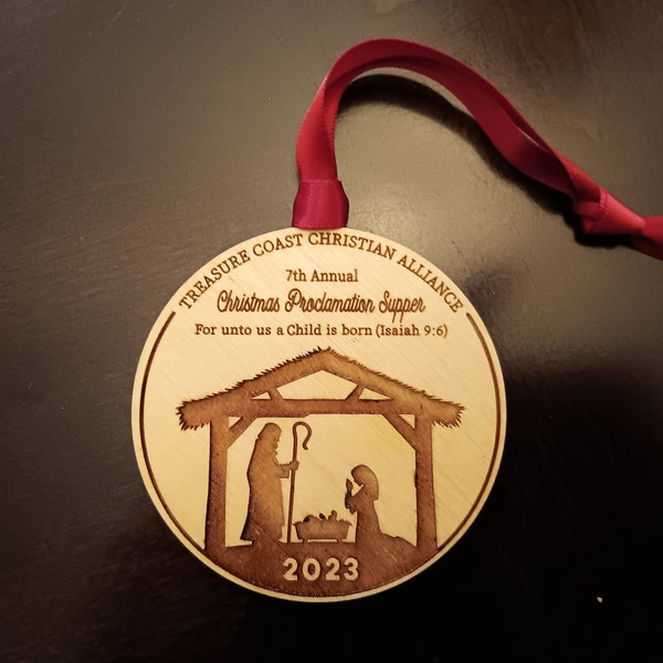 Manger Nativity Church Congregation Custom Ornament, Bible Study ...