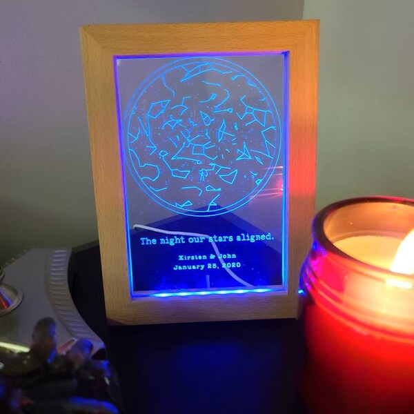 CUSTOM Night Light Star Map LED Frame for Loved Ones Family Friends Her ...