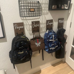 Backpack Hooks, Mud Room Hooks, Personalized Towel Hooks, Bathroom Name ...