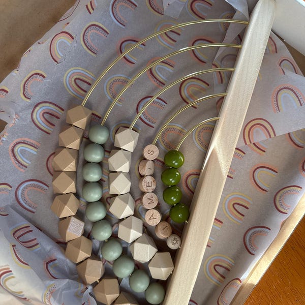 4 Ring-personalized Rainbow Abacus, Nursery Decor Bohemian, Abacus ...