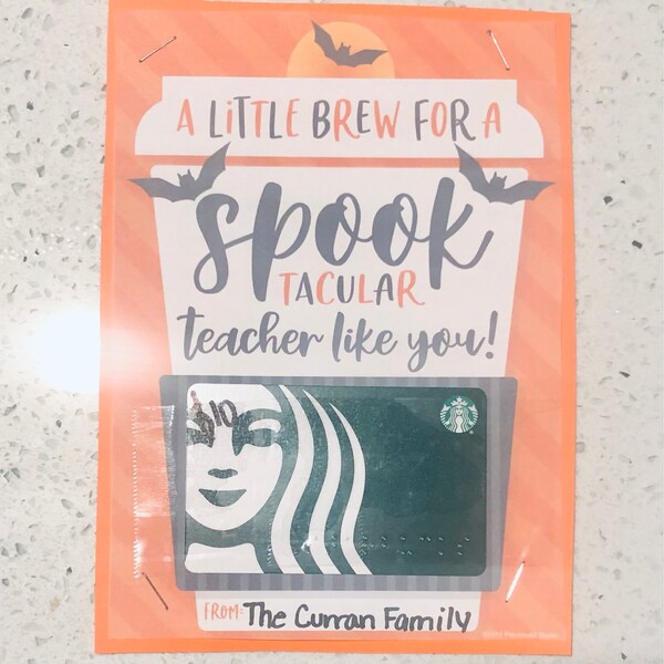 Halloween Teacher Gift Printable - Fall Teacher Gift - Teacher ...