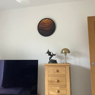 Wood Round Wall Art Geometric Round Wood Wall Decor Hanging Geometric ...