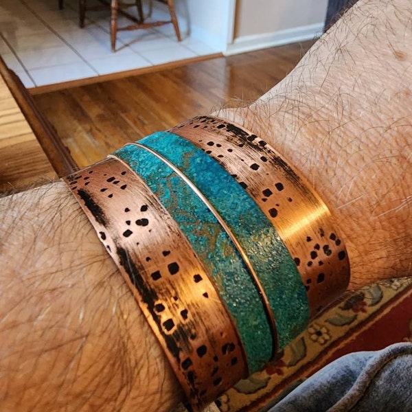Copper Cuff Bracelet Recycled Jewelry Handmade Copper Jewelry Patina ...