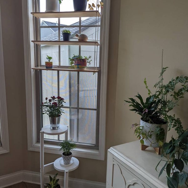 Hanging Plant Shelf Indoor Planter Window Shelf Hanging Planter Tiered ...