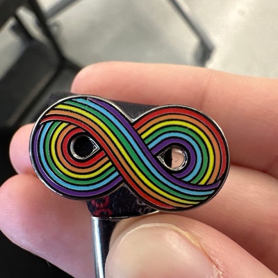 Infinitely Rainbow Pin Subtle Gay Pride Ally LGBT Infinity Lapel Badge ...