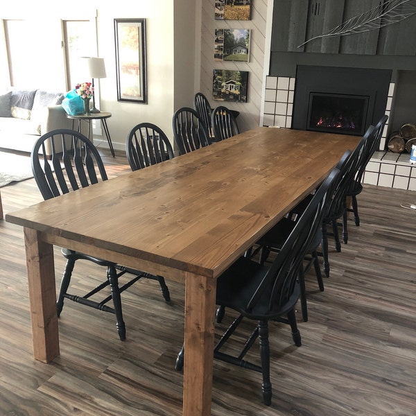 Extra Large Farmhouse Table, Long Farm Table, Custom Wood Table, Rustic ...
