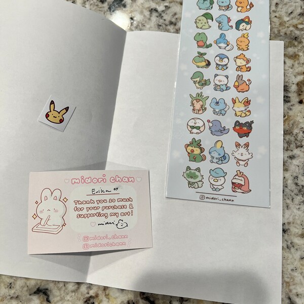 Pastel Tiny Derpy Poké Gen 1-9 Starters Sticker Sheet 27 Stickers - Etsy