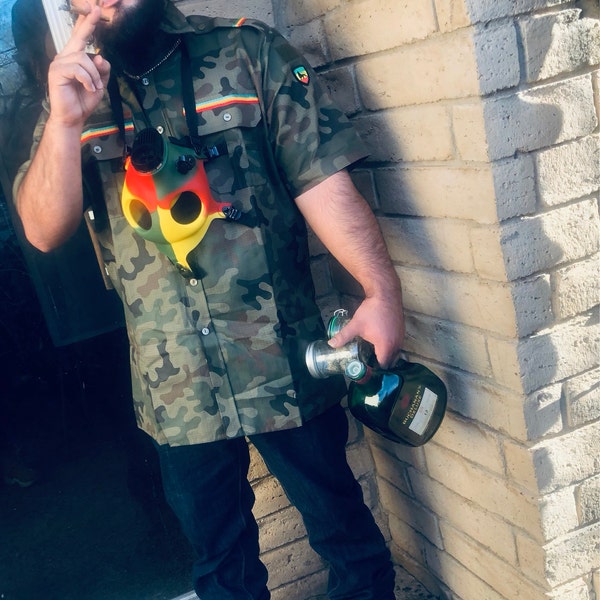 Rastafari Lion of Judah Epaulette Shirt Jah Army Reggae Style - Etsy