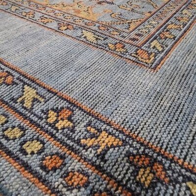 Antelope Rug Blue Wool Area Rug Runner Handmade, Grey Antelope 8x10 ...