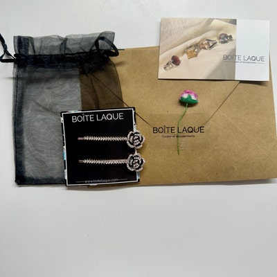 Gold Bobby Pin Box With 10 Gold Bobby Pins - Etsy