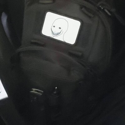 Psycho Smile Wojak Creepy Meme 2x3 Morale Patch With Hook and Loop ...