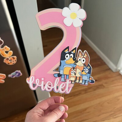 Bluey Cake Topper Birthday Cake Topper Kids Cake Topper Personalized ...