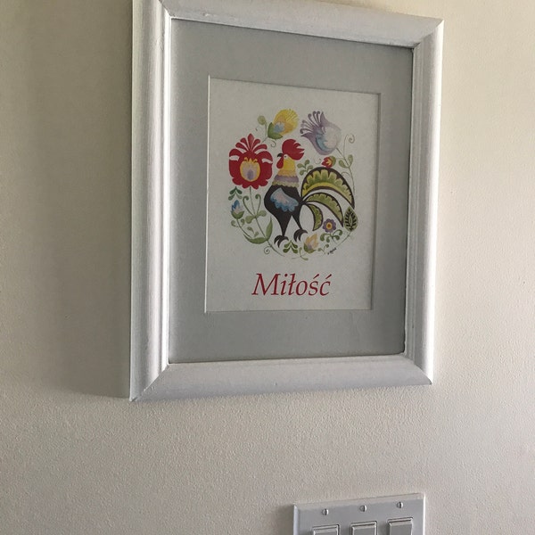 Witamy Polish Sign, Quirky Rooster Picture, Polish Folklore Print ...