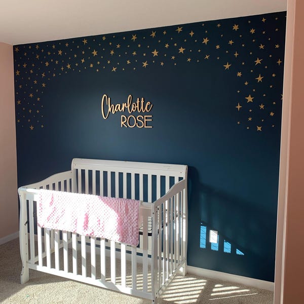 Custom Wood Name Sign for Nursery Girl, Boy, Over Crib Sign, Baby Name ...
