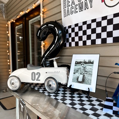 Checkered Flag Table Runner Race Car Birthday, Race Car Baby Shower ...