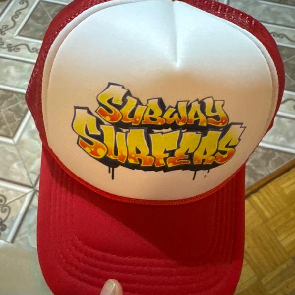Subway Surfer Trucker Hat – Retro Gamer Hat, Streetwear Cap, Snapback ...