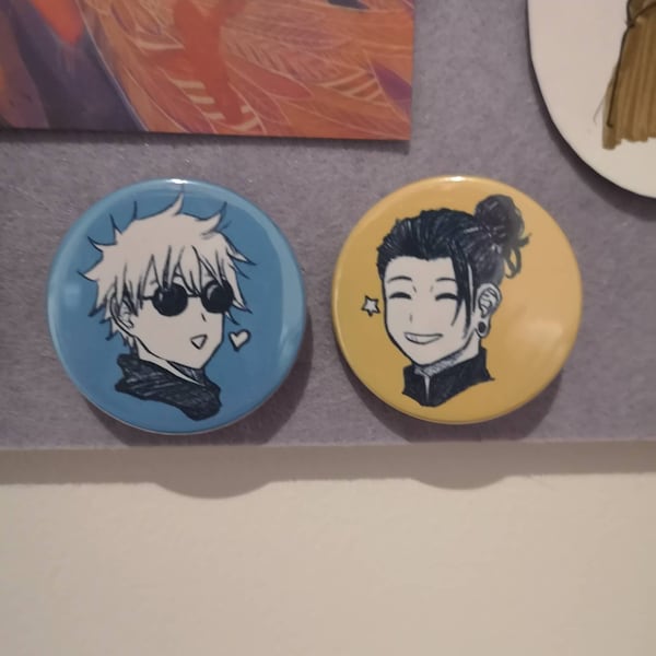 Gojo Geto Badge - JJK Badges - Jujutsu Kaisen Gift - Anime Merch ...