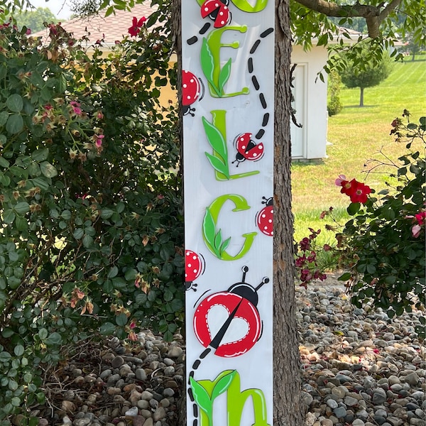 Welcome Ladybug Summer Porch Leaner Sign SVG File Lady Bug Porch Sign ...