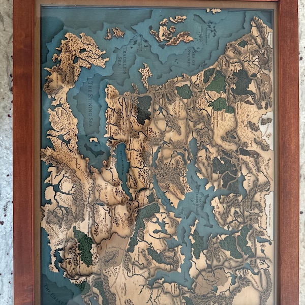 3D Wooden Map of the Enchanted Continents - Etsy