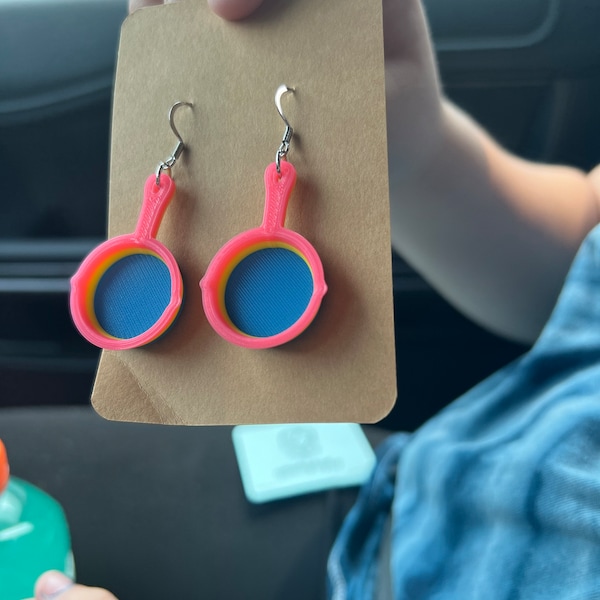 Pan Pansexual Pride Earrings, Fun Queer Dangle Earring Set, Frying Pans ...