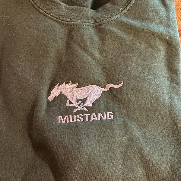 Ford Mustang Sweater, Embroidered Mustang Vintage Hoodie, Ford Motor ...