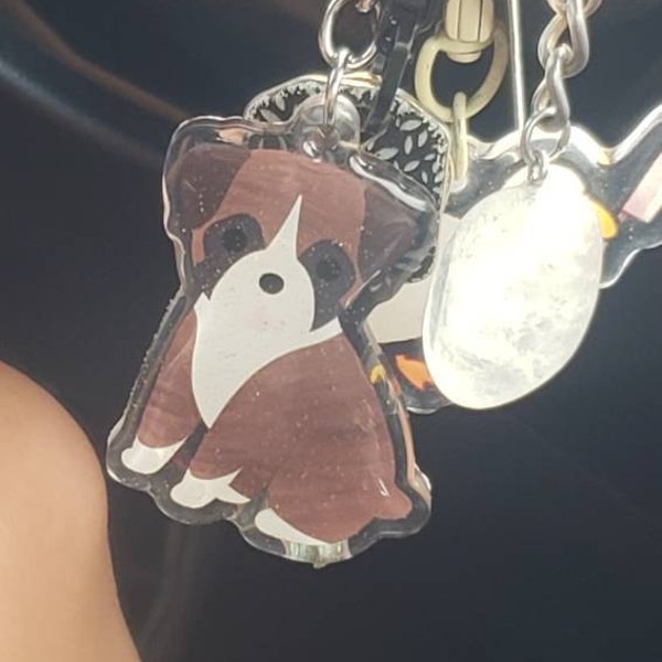 Black Boxer Acrylic Dog Breed Keychain | Cartoon Kawaii Art Puppy ...