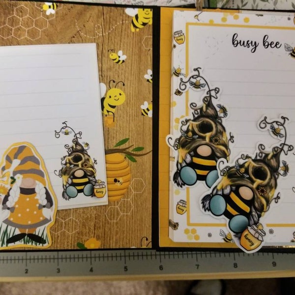 Busy Bee Notepad, Bee Gnome Notepad, Cute Stationery, Bee Stationery ...