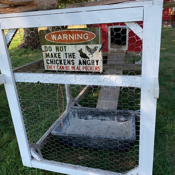 Funny Chicken Sign,funny Metal Signs,chicken Warning Sign,angry Chicks ...