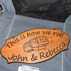 5th Wheel Custom Carved Cedar RV Family Camping Signs W Pine Trees 2 ...