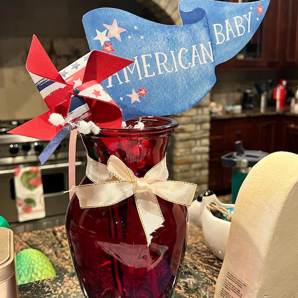 Boy Birthday Pinwheels | 6 or a Dozen Set | Plaid and Gingham | Red ...