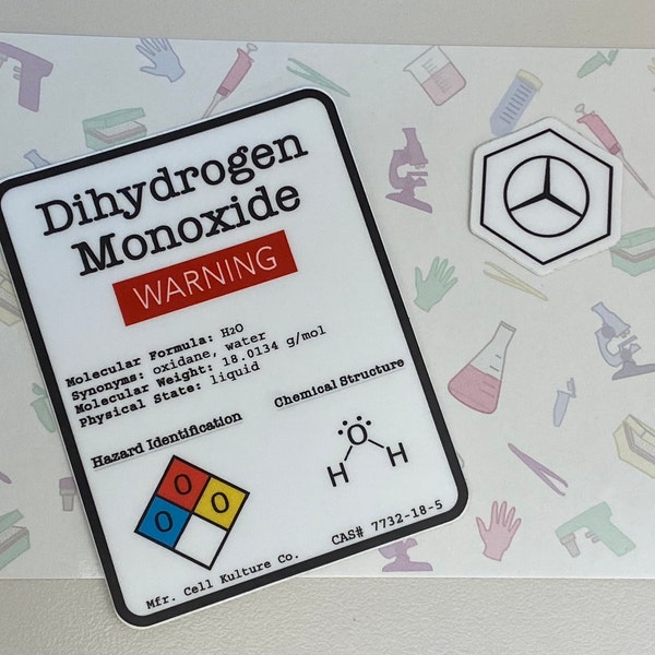 Mercedes Benzene Molecule, Vinyl Science Sticker, Science Pun, Organic ...