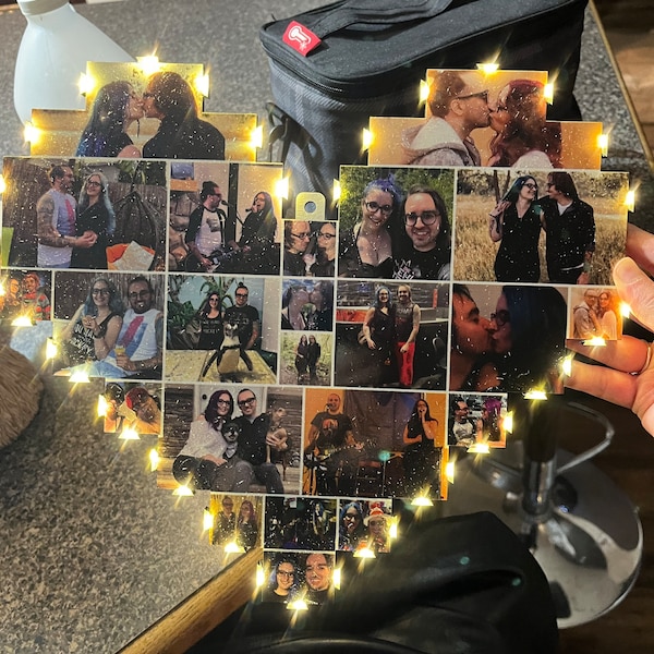Customized Letter G Photo Collage Lamp for Wall Decor, Letter Picture ...