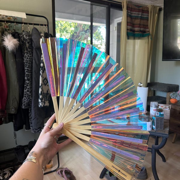 Reflective Hand Fan Holster | Holographic Fan Holder | Rave Fan Holder ...