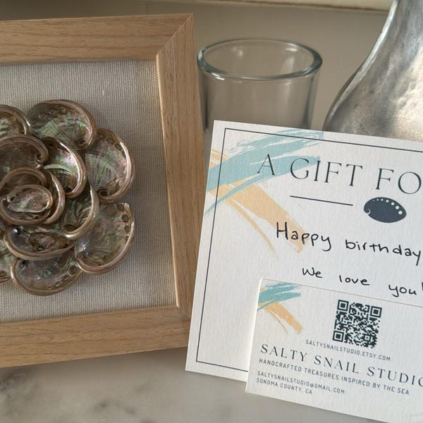 Abalone Shell Art, Abalone Shell Frame, Real Shell Art, Shell Flower ...