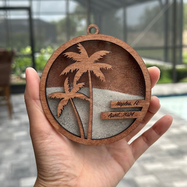 Beach Keepsake, Sand Jar, Beach Wedding Favor, Family Vacation Ornament ...