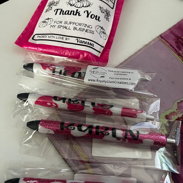 Spooky Halloween Glitter Pens, Pink Ghost Pens, Epoxy Glitter Pens ...