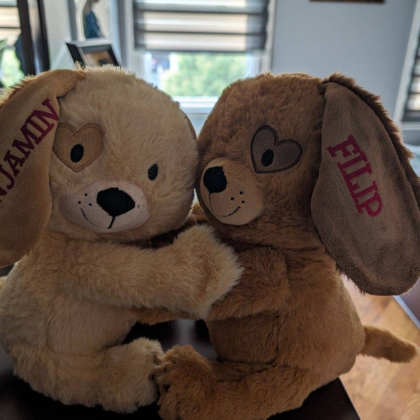 Personalized Hugging Puppies Plush - for Kids - Loving Gift for Couples ...