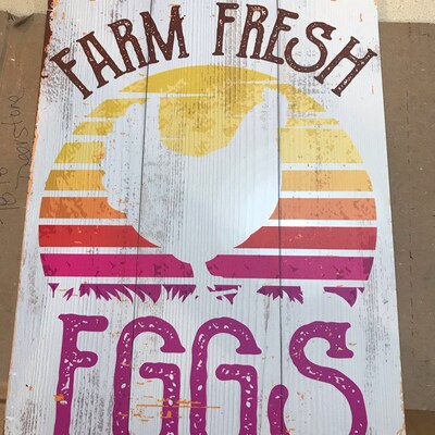 Tin-metal Sign-farm Fresh Eggs-durable-8x12 or 12x18 Use Indoor/outdoor ...