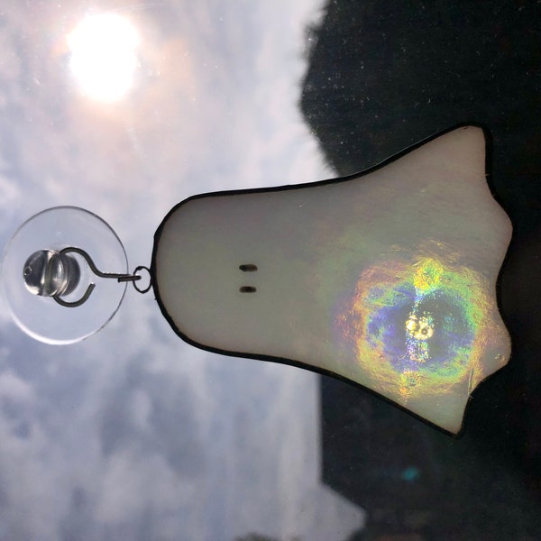Stained Glass Ghost Suncatcher / Halloween Decorations Hand Painted ...