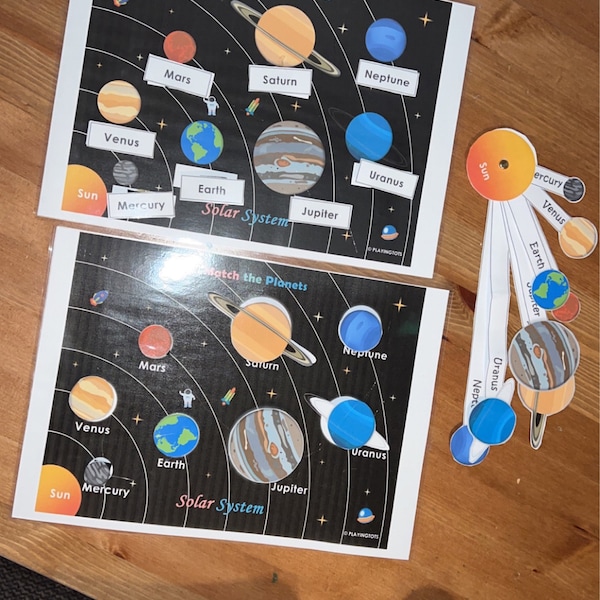 Solar System Planets Printable, Planets Matching Activity, Toddler Busy ...